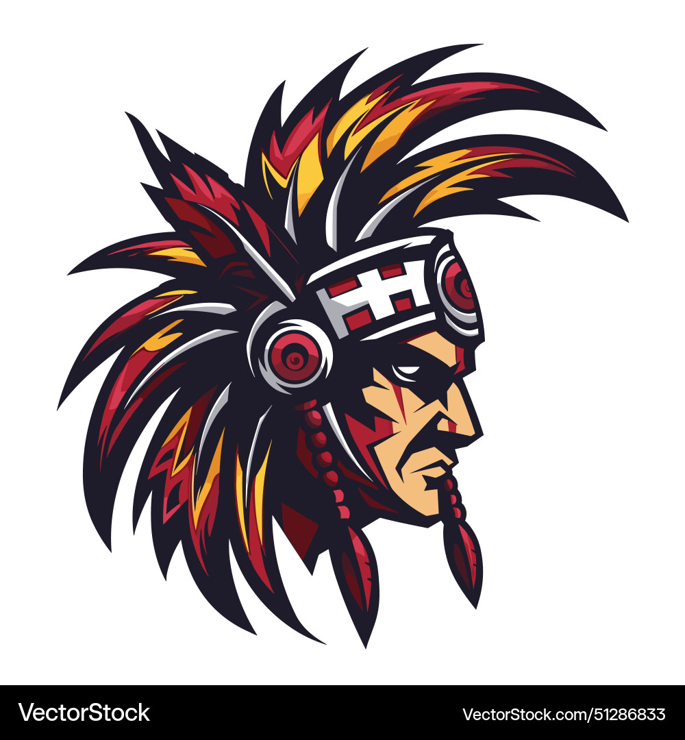Esport logo indian warrior icon sticker logotype Vector Image