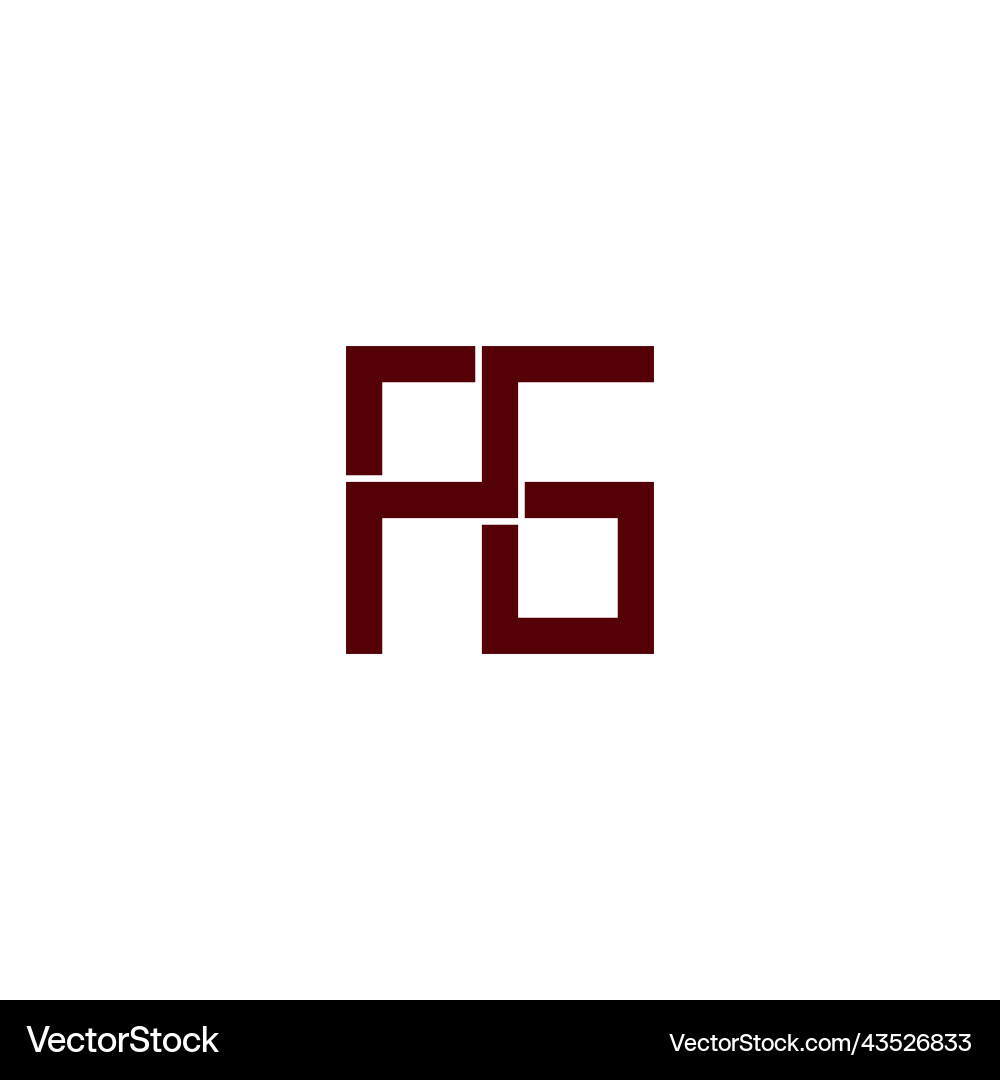 Letter pg stairs design simple logo Royalty Free Vector