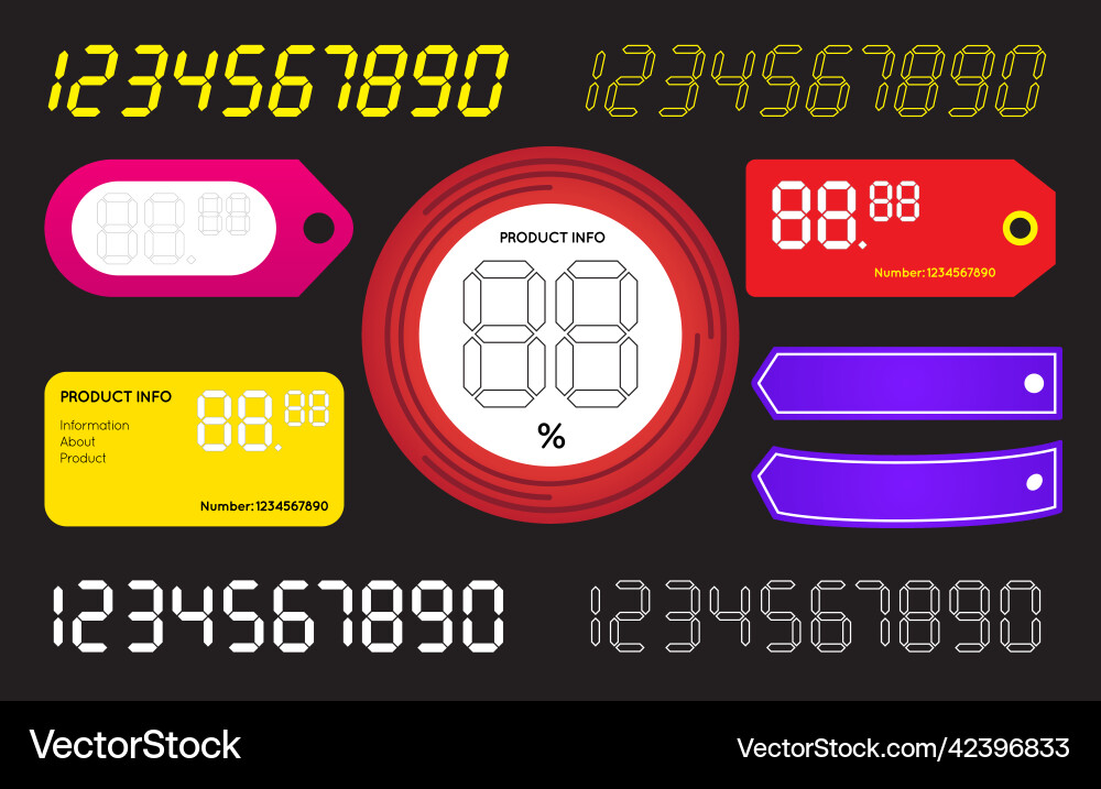 Price tag set ready for print or manual edit Vector Image