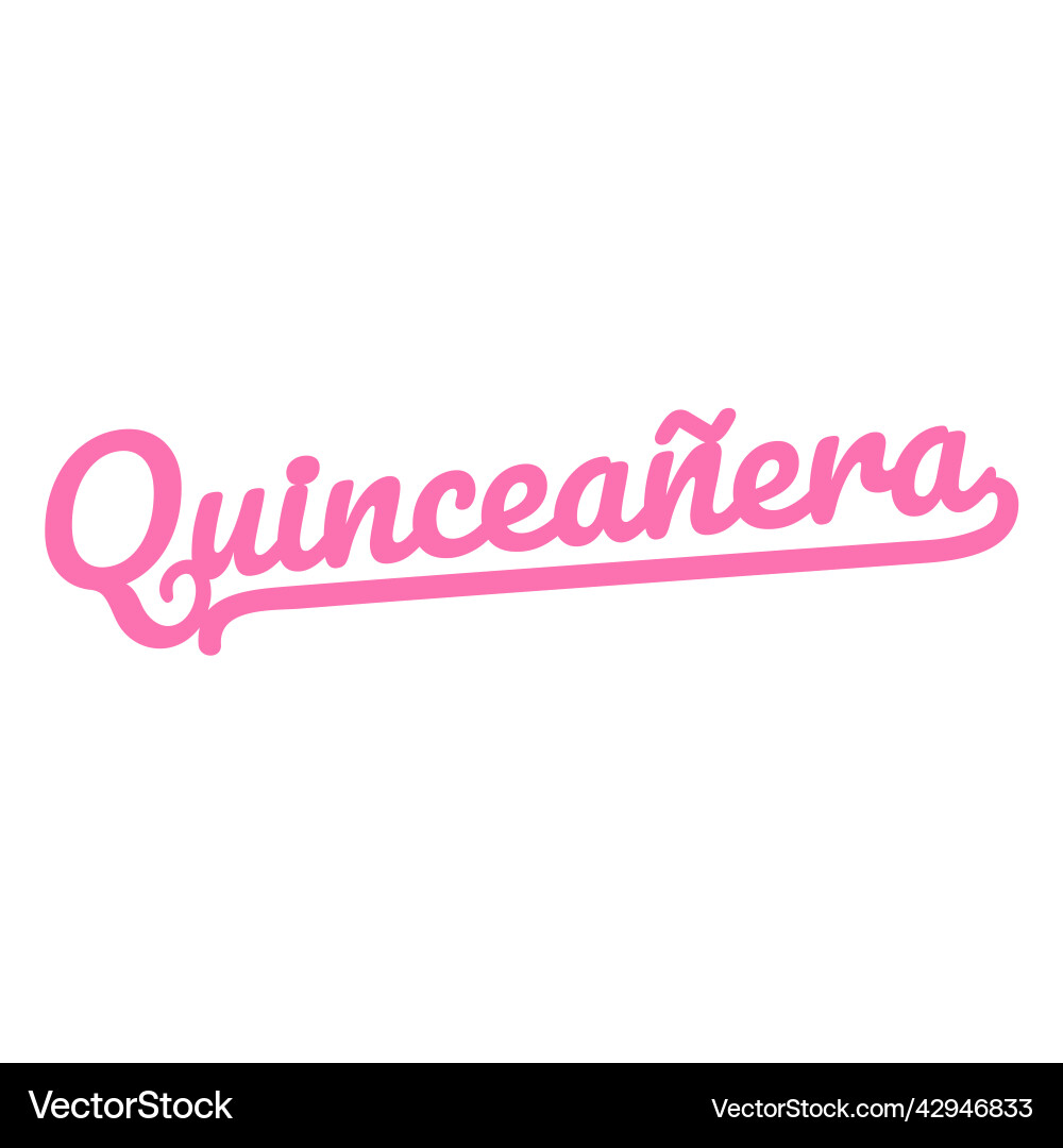 Quinceanera pink lettering high quality Royalty Free Vector