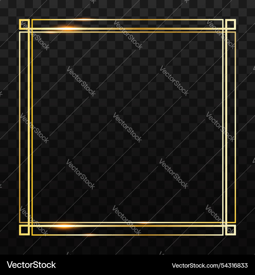 Realistic elegant geometric golden frame Vector Image