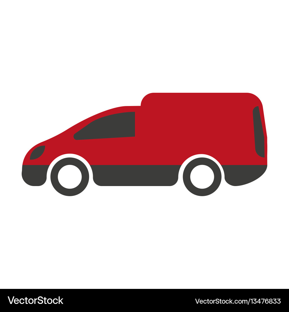 Red Van Icon - Transportation Symbol Royalty Free Vector