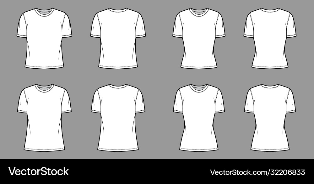 T-shirt technical fashion set Royalty Free Vector Image