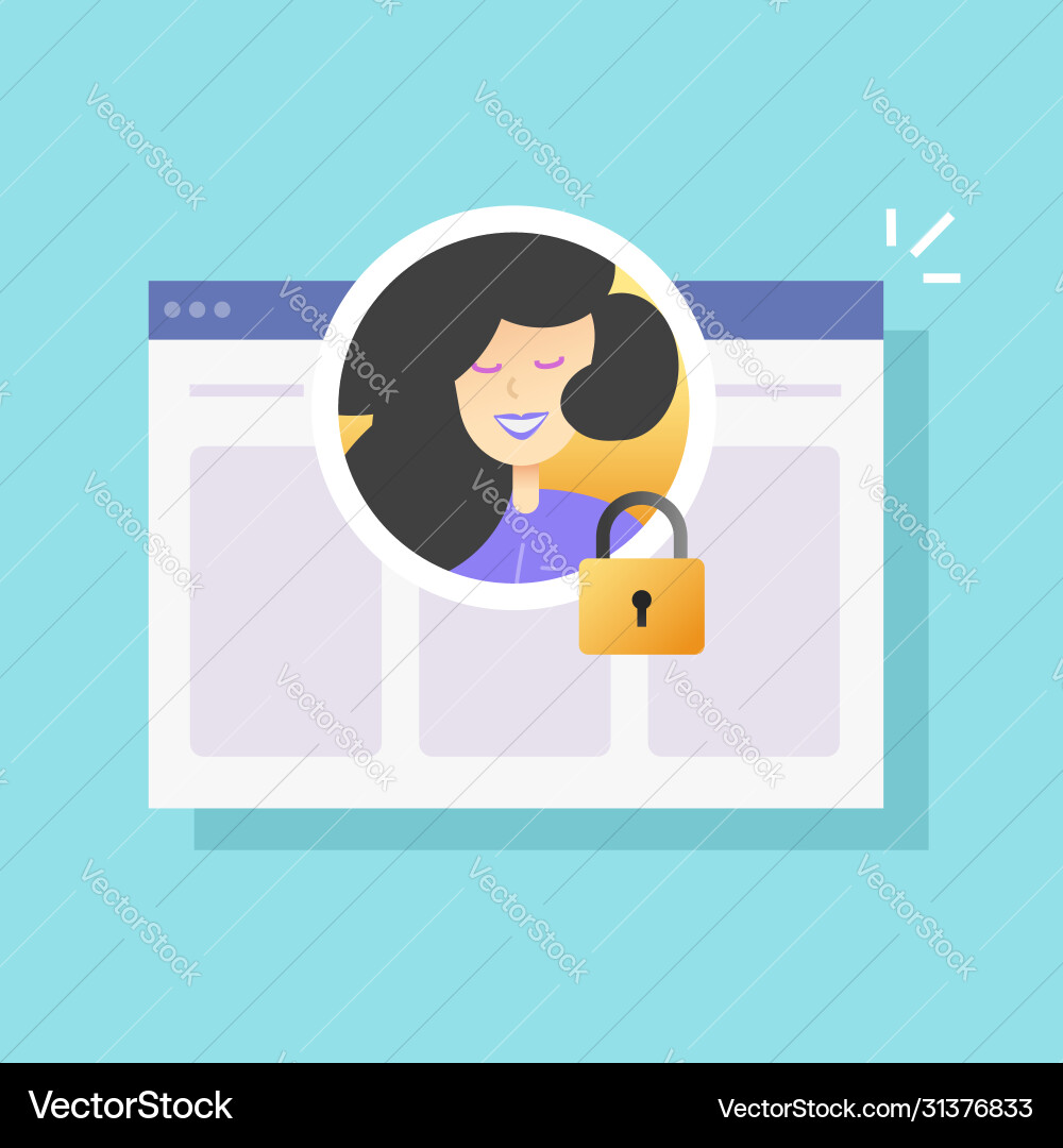 User account profile privacy lock or protected Vector Image