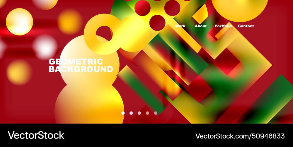 Various colorful geometric shapes abstract web Vector Image