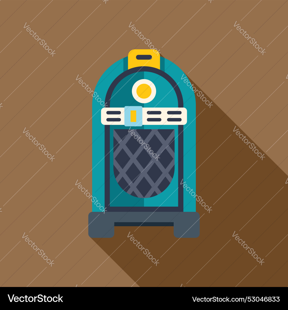 Vintage traditional jukebox standing on brown Vector Image