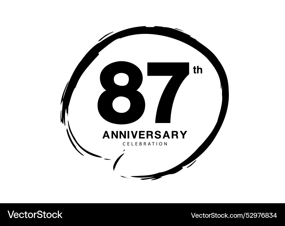 87 years anniversary celebration logo black Vector Image