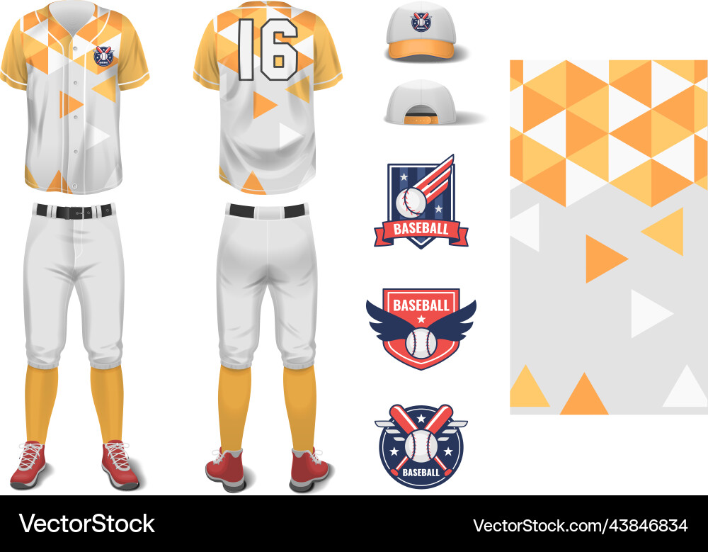 Baseball uniform realistic mockup Royalty Free Vector Image