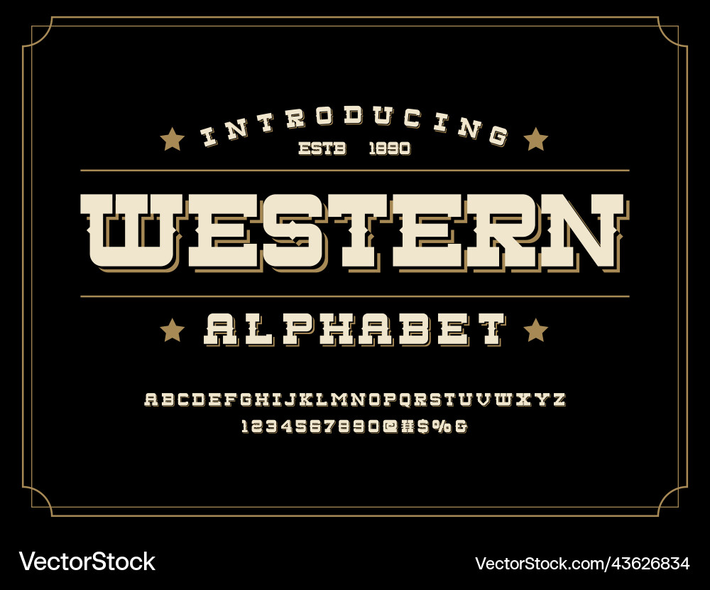 Cowboy font Royalty Free Vector Image - VectorStock