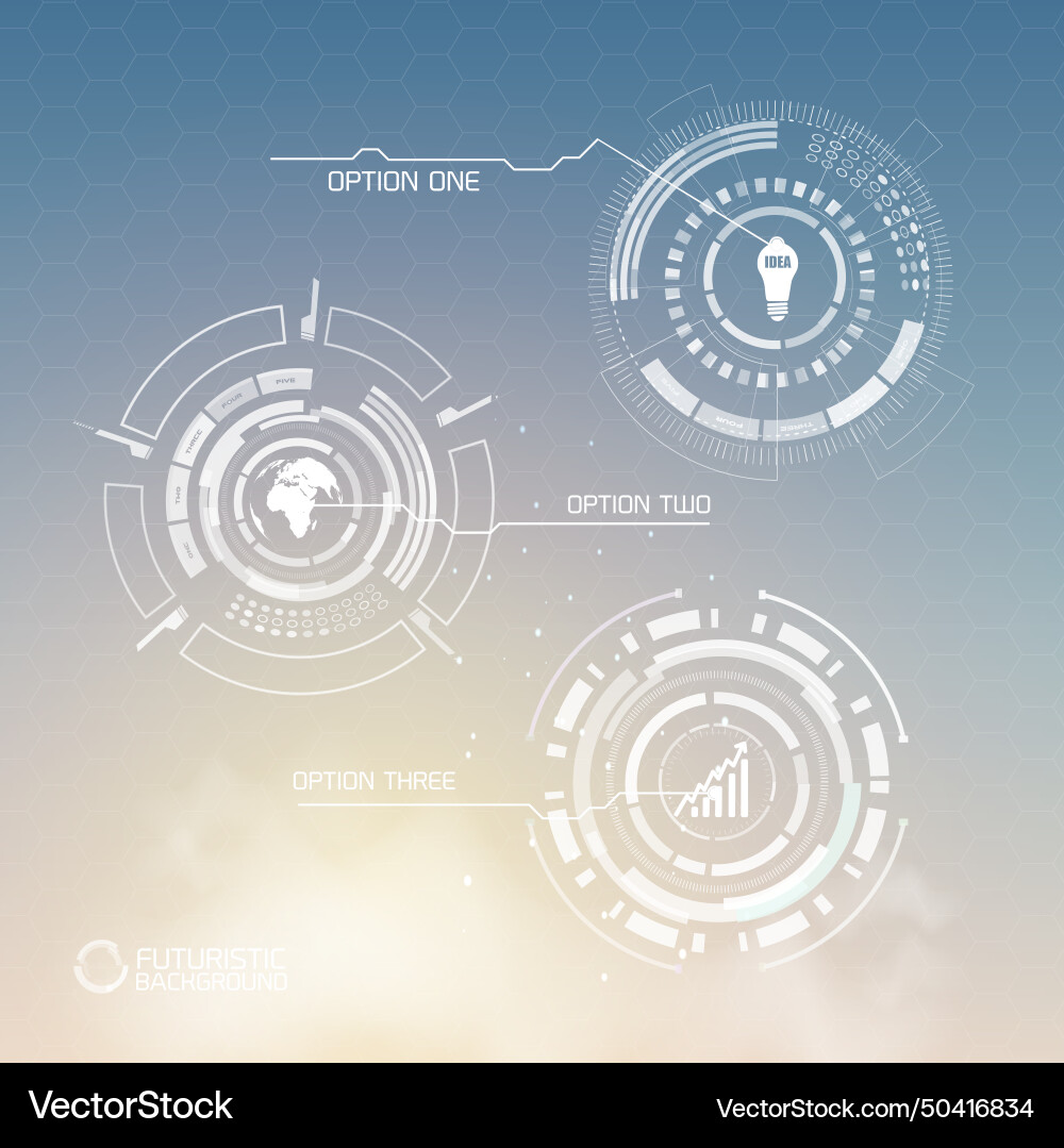 Digital virtual infographic template Royalty Free Vector
