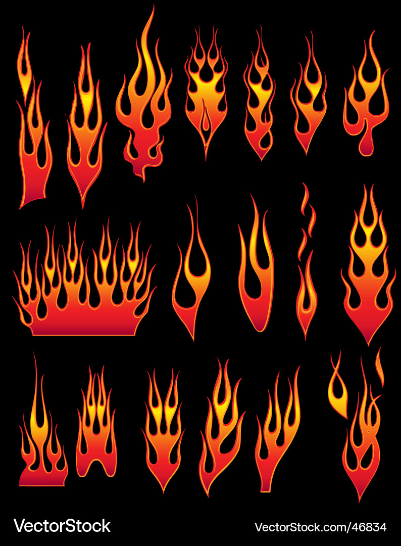 Fiery Flames Pattern Royalty Free Vector Image