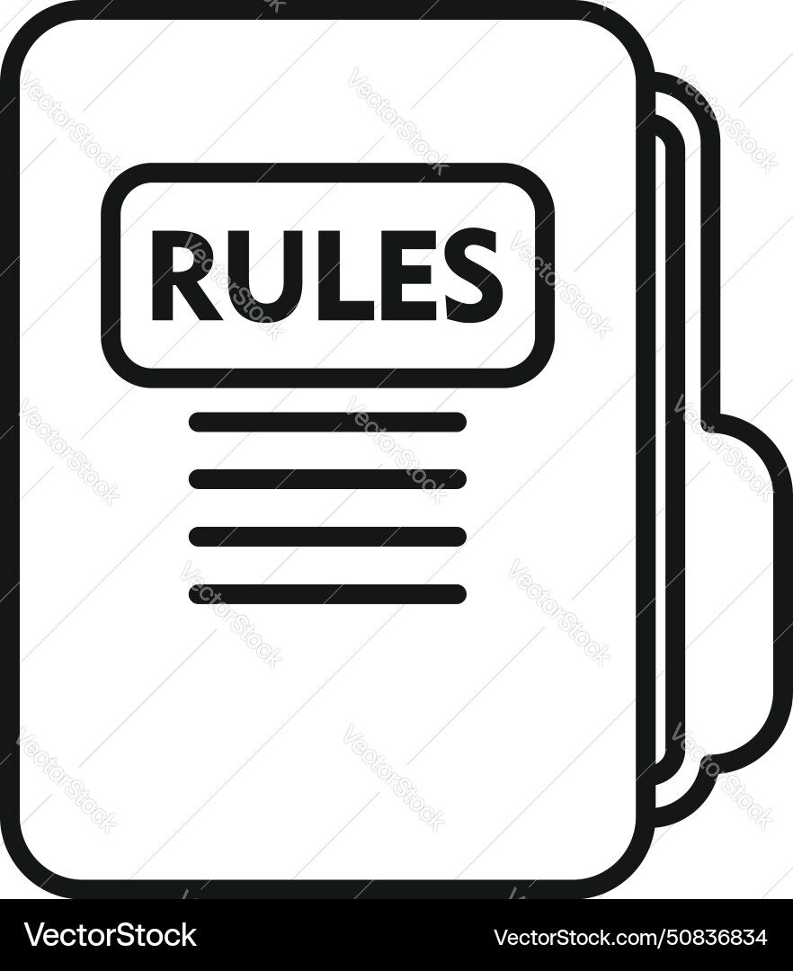 Folder legal rules icon outline regulated Vector Image