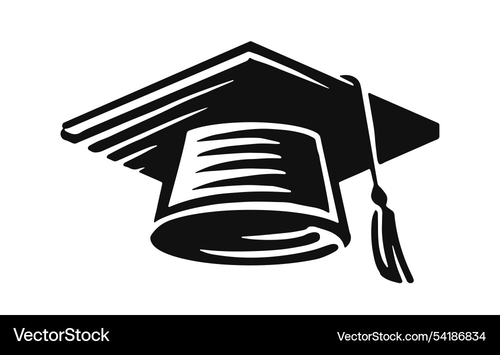 Graduation hat symbol student cap education Vector Image