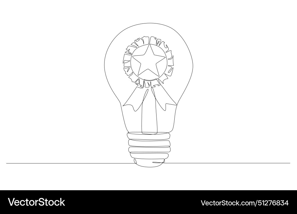 Light bulb with star badge inside Royalty Free Vector Image