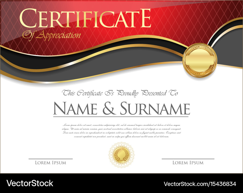 Retro Certificate Template Royalty Free Vector Image