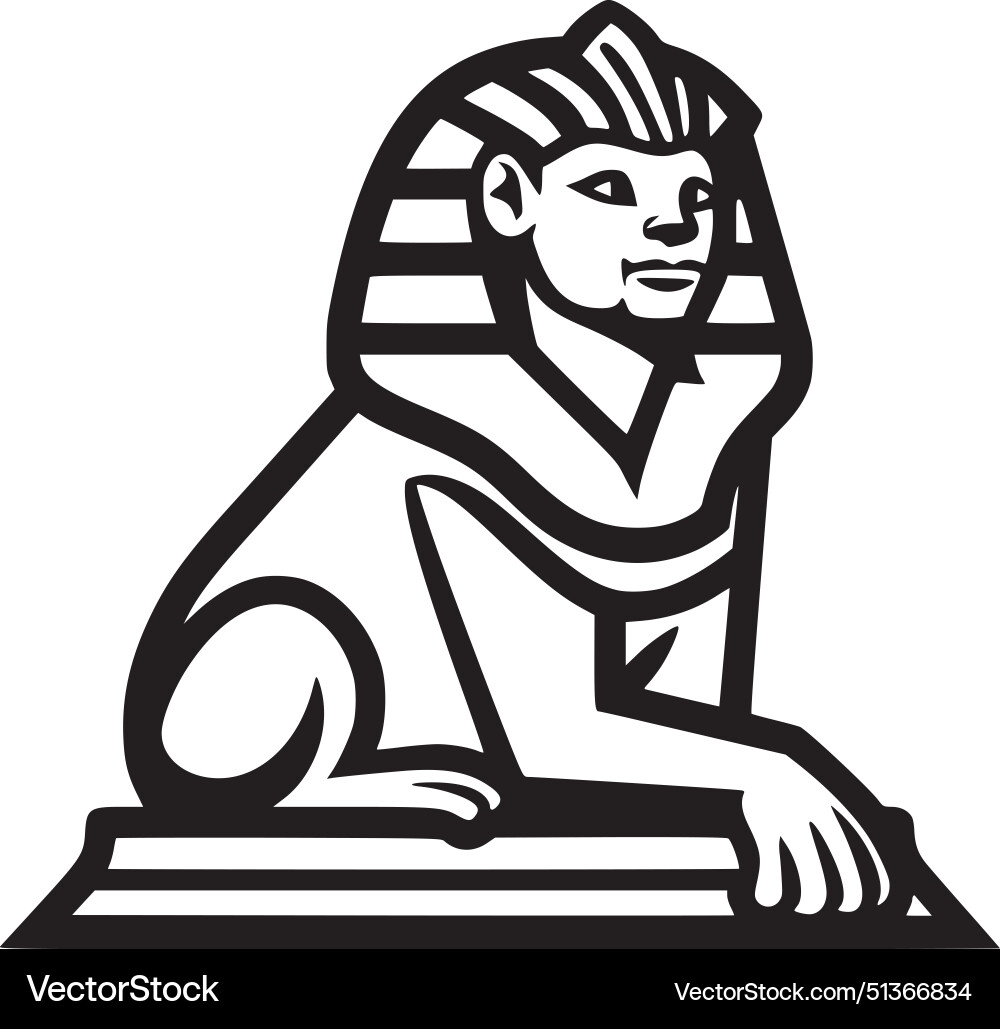Sphinx - black and white isolated icon Royalty Free Vector