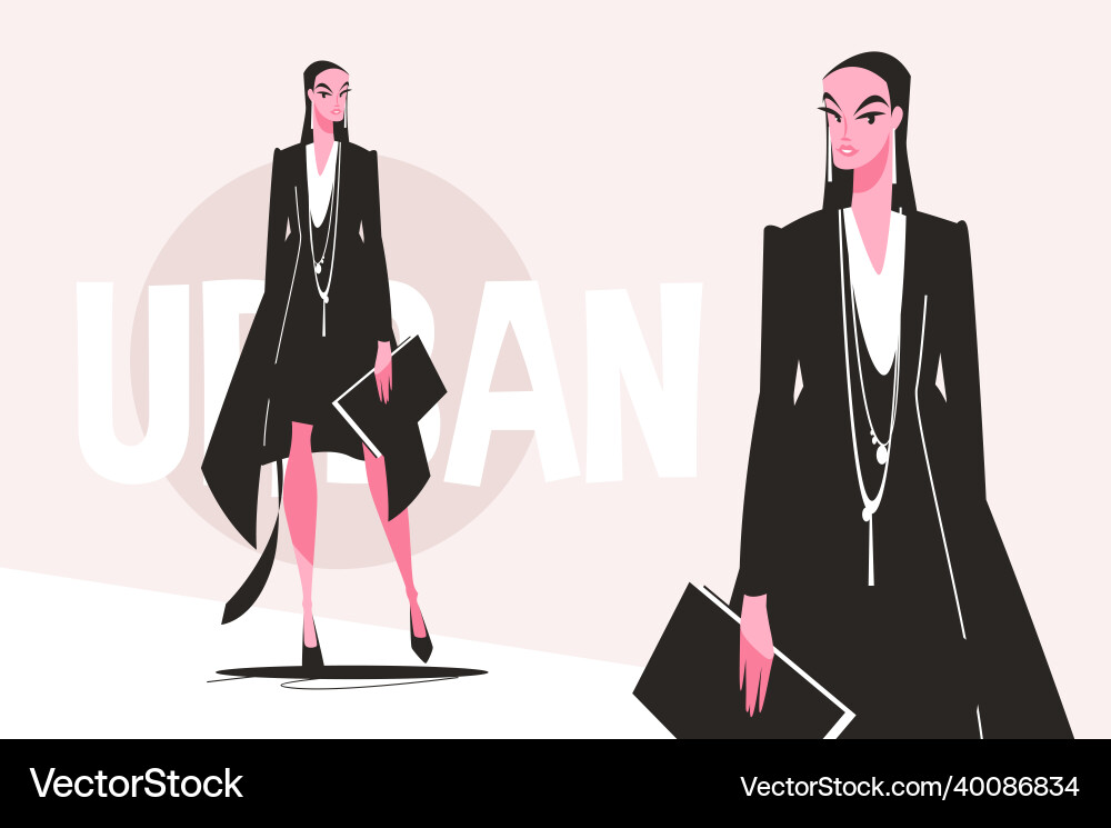 Stylish urban business lady Royalty Free Vector Image