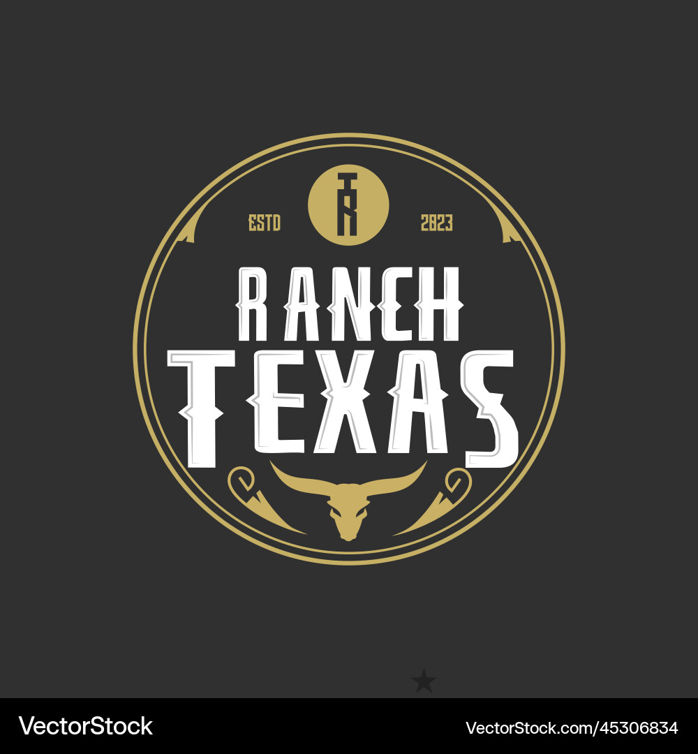 Texas Ranch Bull Logo - Western Symbol Royalty Free Vector