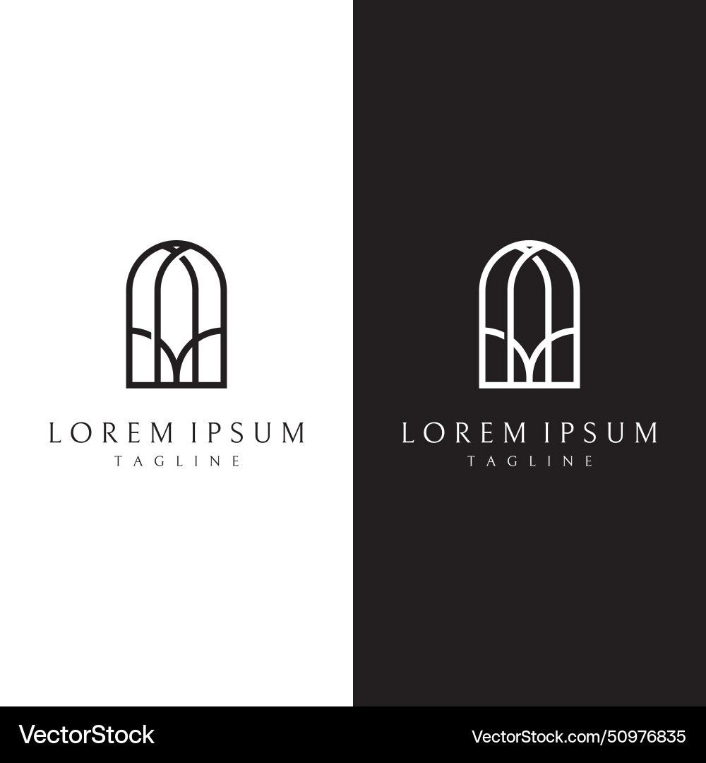 Abstract elements of arch line logo for the Vector Image