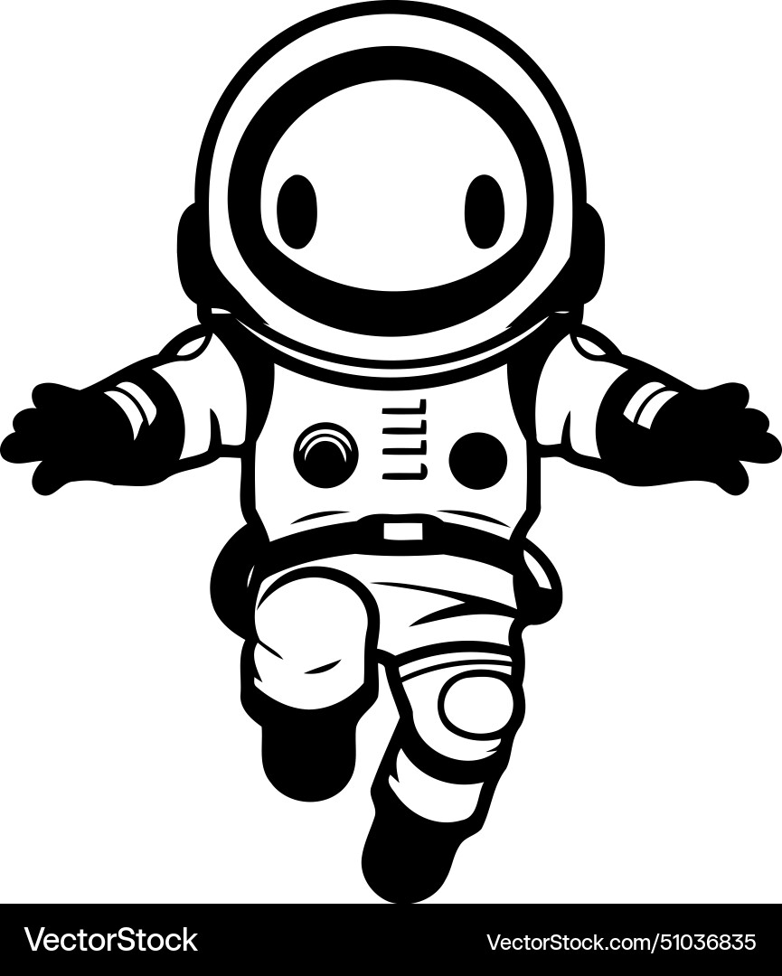 Cartoon astronaut running - eps10 Royalty Free Vector Image