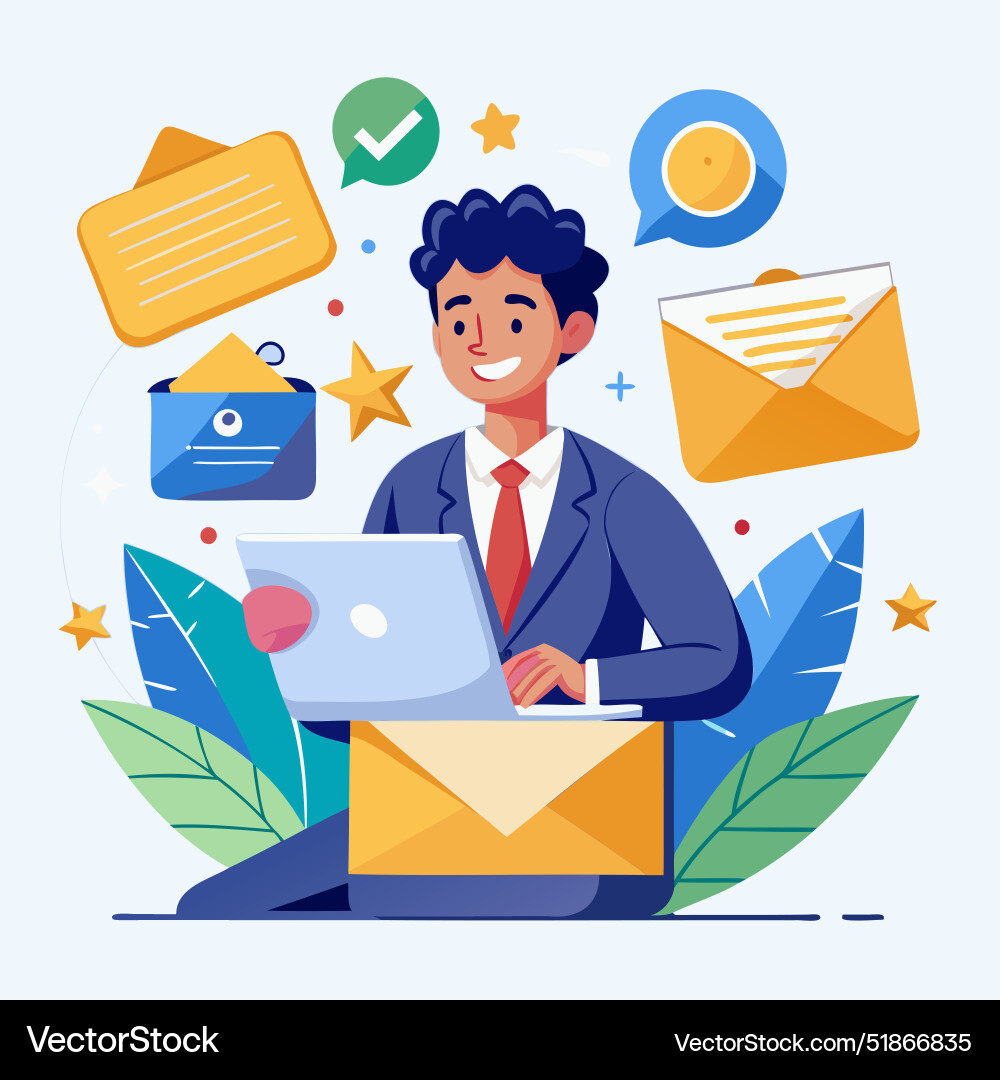 Dynamic professional navigating digital success Vector Image
