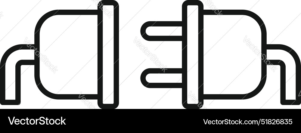 Electric plug and socket disconnected symbolizing Vector Image