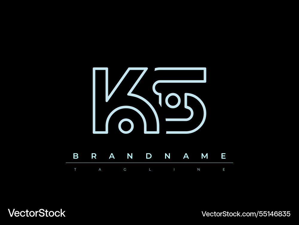 Ks technology letter logo template Royalty Free Vector Image