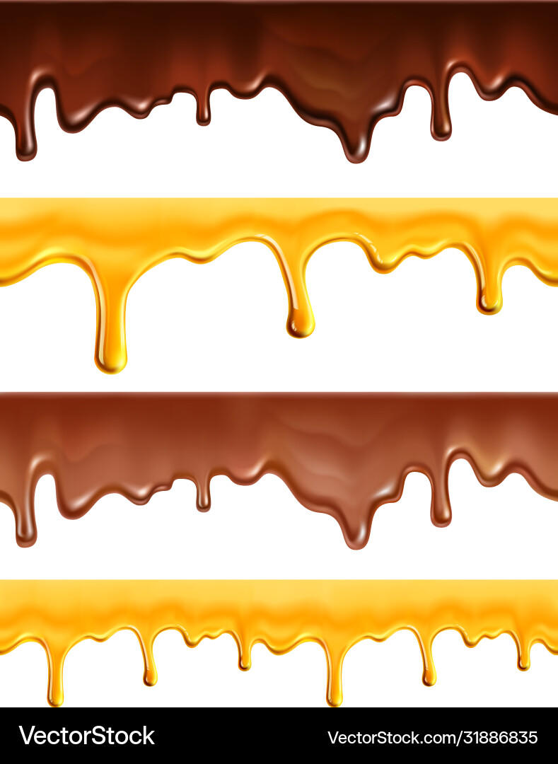 Melted chocolate and honey seamless pattern Vector Image