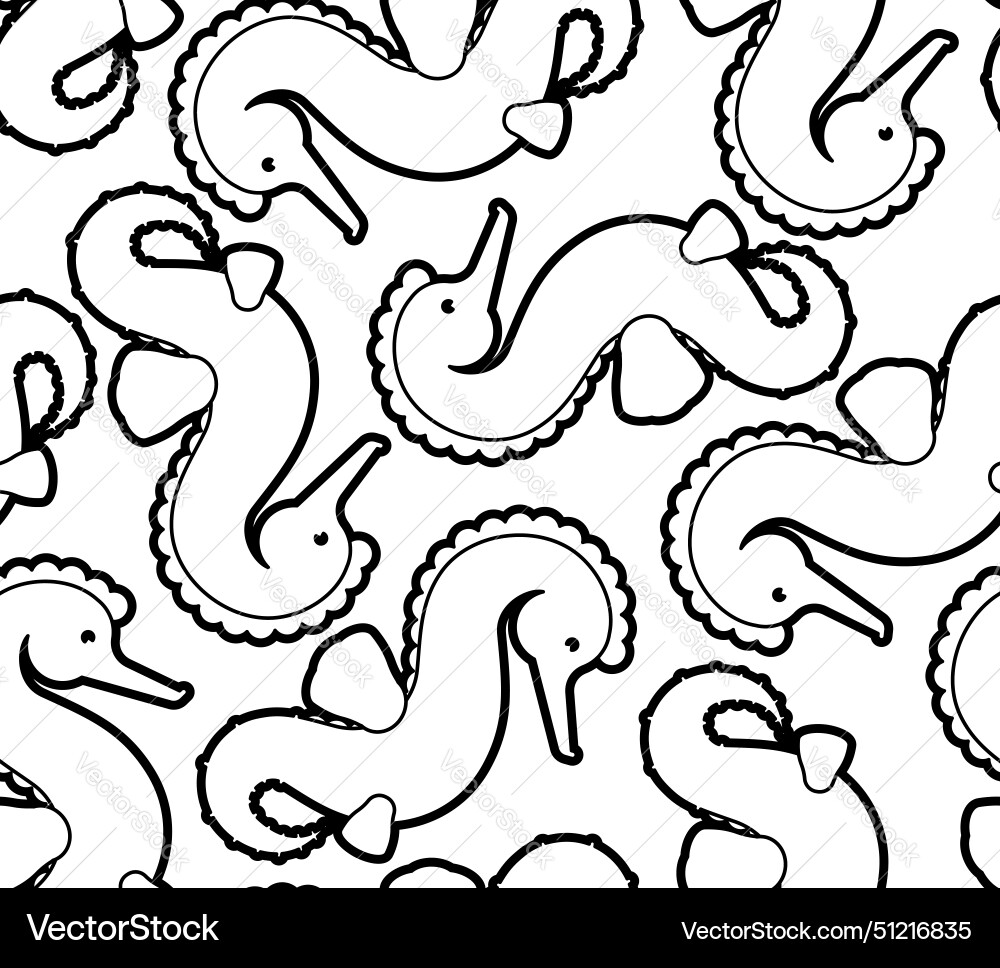 Seahorse pattern seamless sea horse background Vector Image