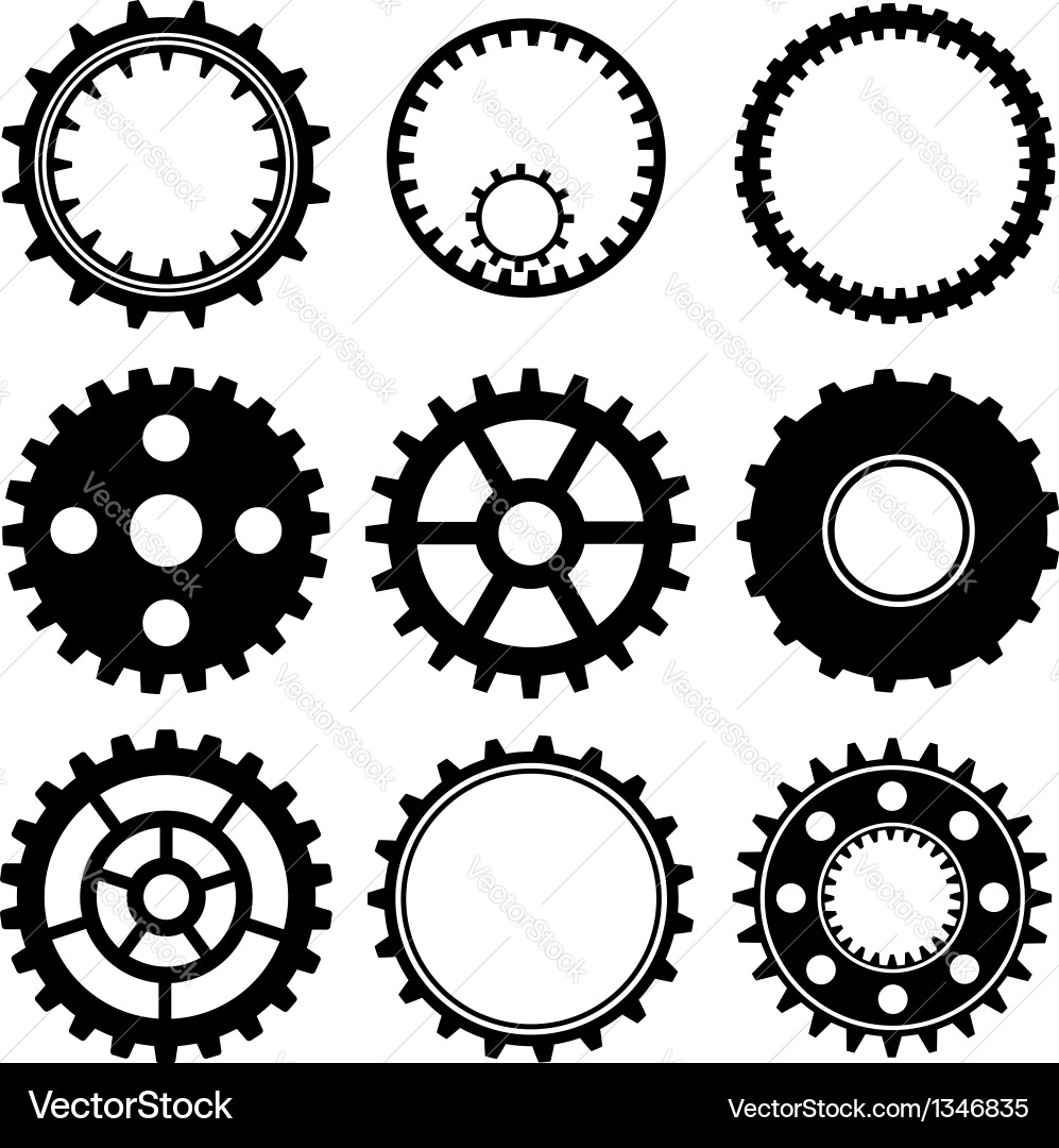 Set of gear wheels Royalty Free Vector Image - VectorStock