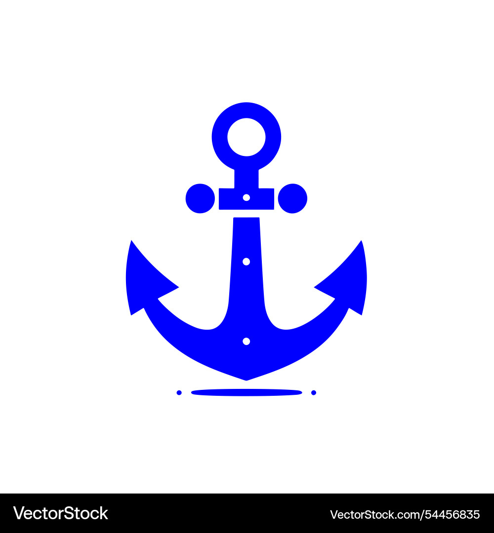 Simple blue anchor icon Royalty Free Vector Image