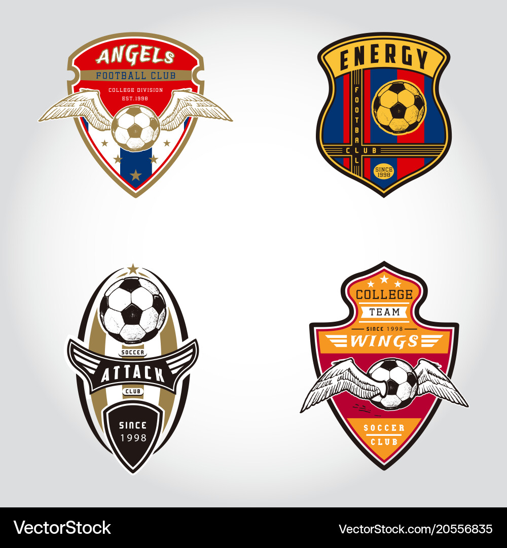 Soccer Badge Collection Royalty Free Vector Image
