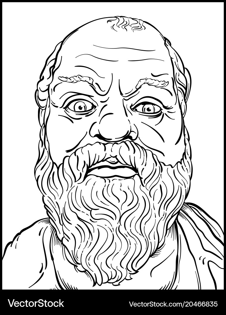 Socrates line art Royalty Free Vector Image - VectorStock