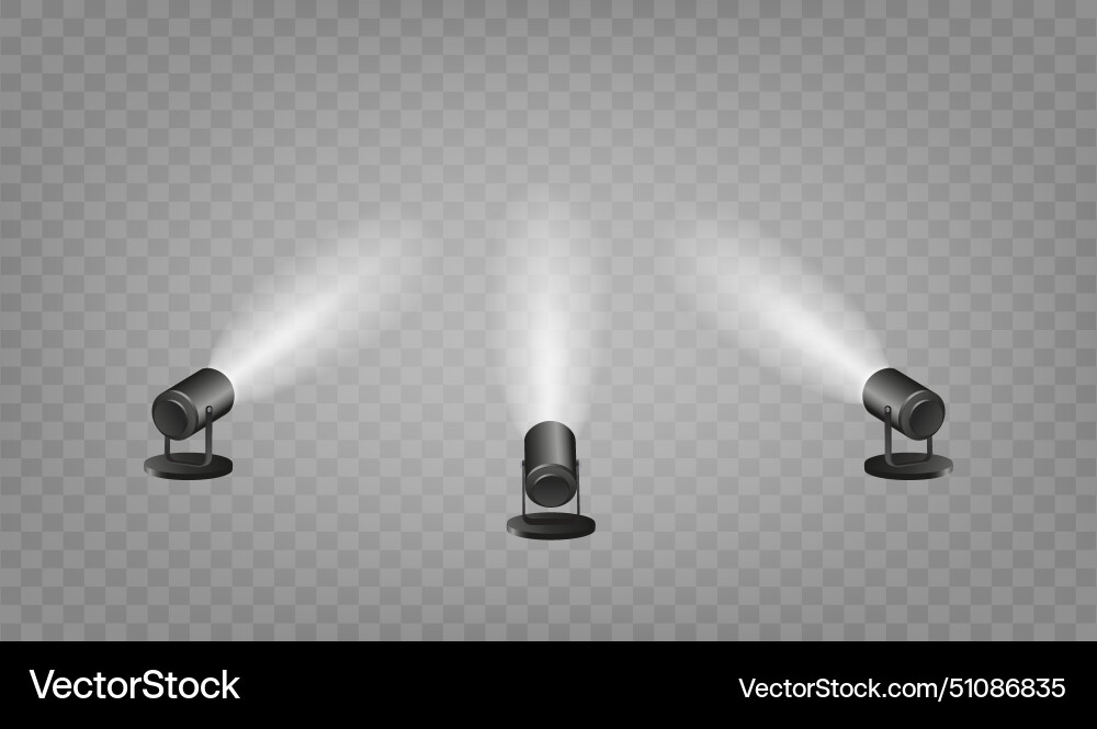 Spotlight lighting light source studio Royalty Free Vector