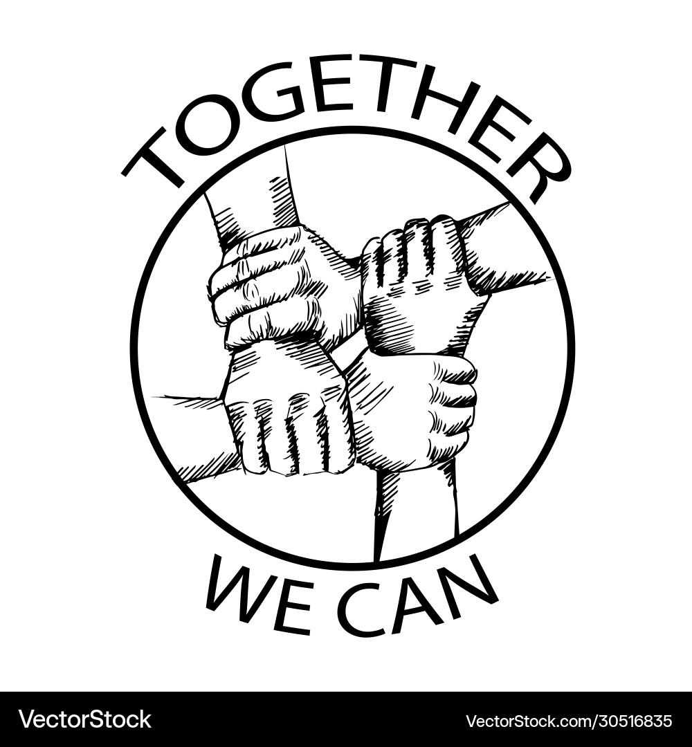 Together We Can Motivational Poster Quote Vector Image