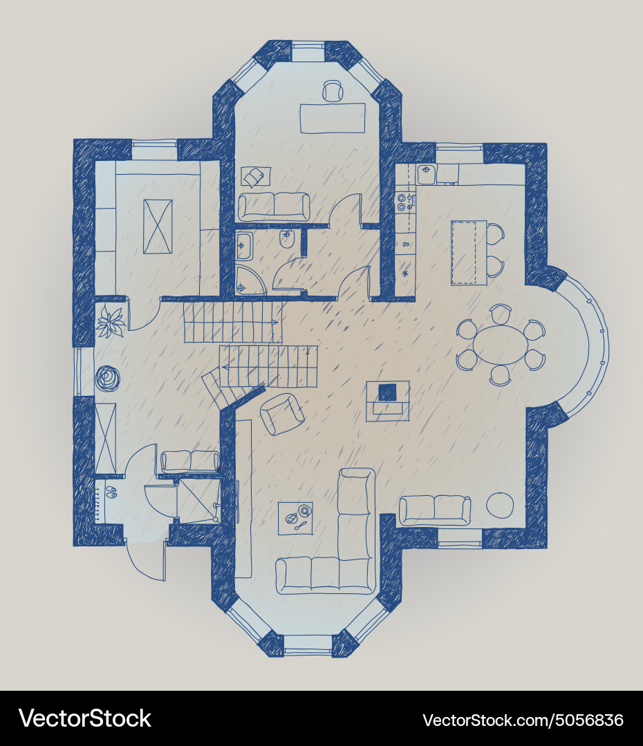 Architecture blueprint plan Royalty Free Vector Image