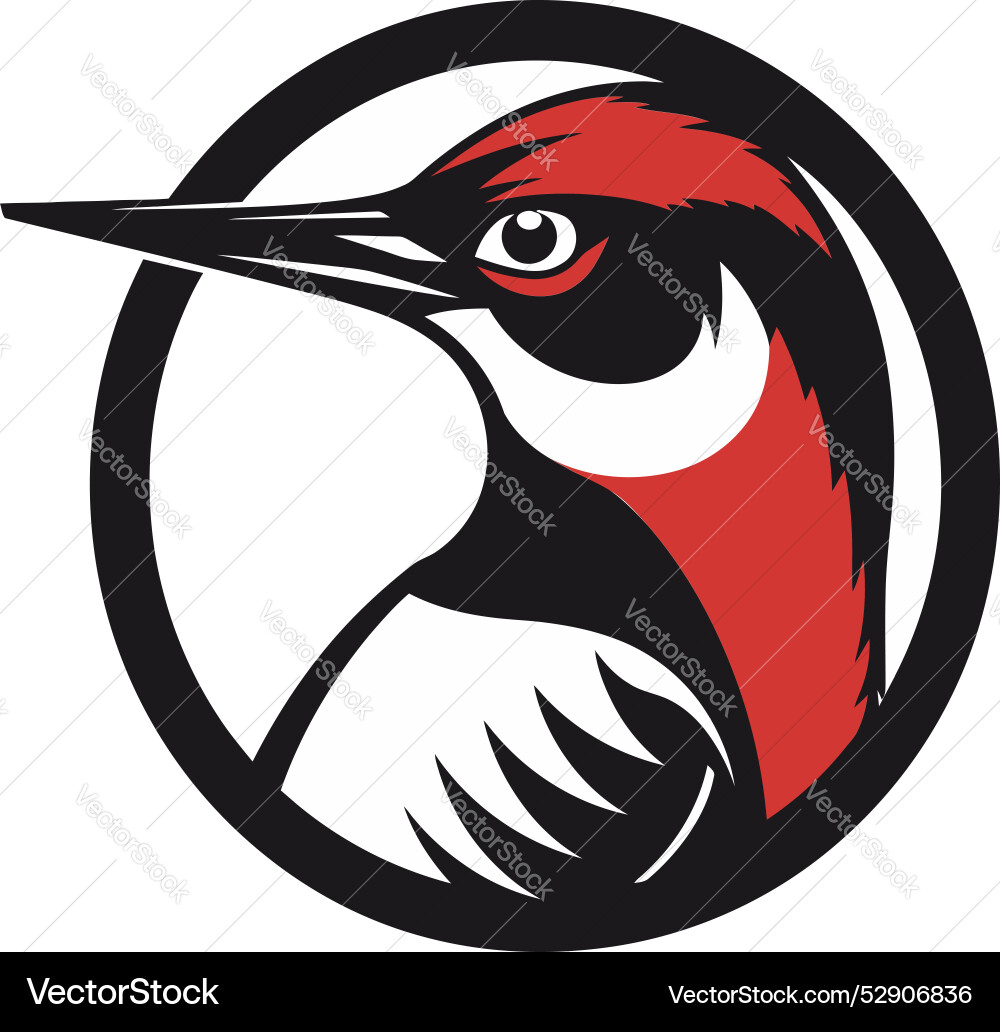 Black woodpecker bird logo a unique and memorable Vector Image