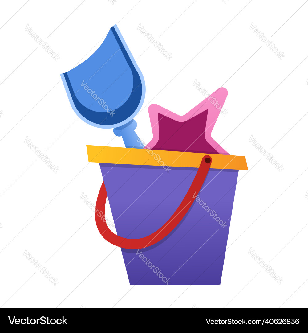 Bucket and shovel - modern flat design style Vector Image