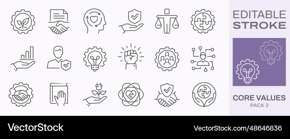 Core values icons such as mission business Vector Image