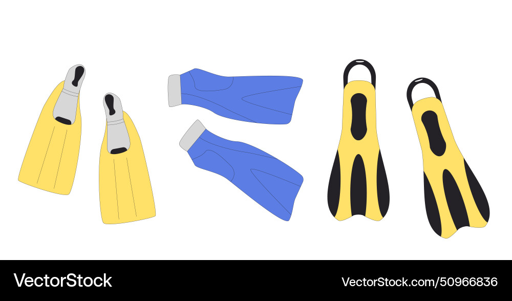 Flipper isolated on white background pair Vector Image