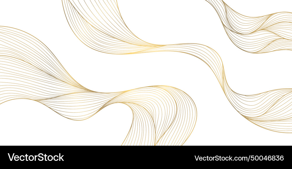 Gold line wave background abstract luxury Vector Image