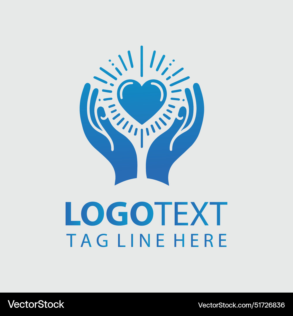 Heart hand logo Royalty Free Vector Image - VectorStock