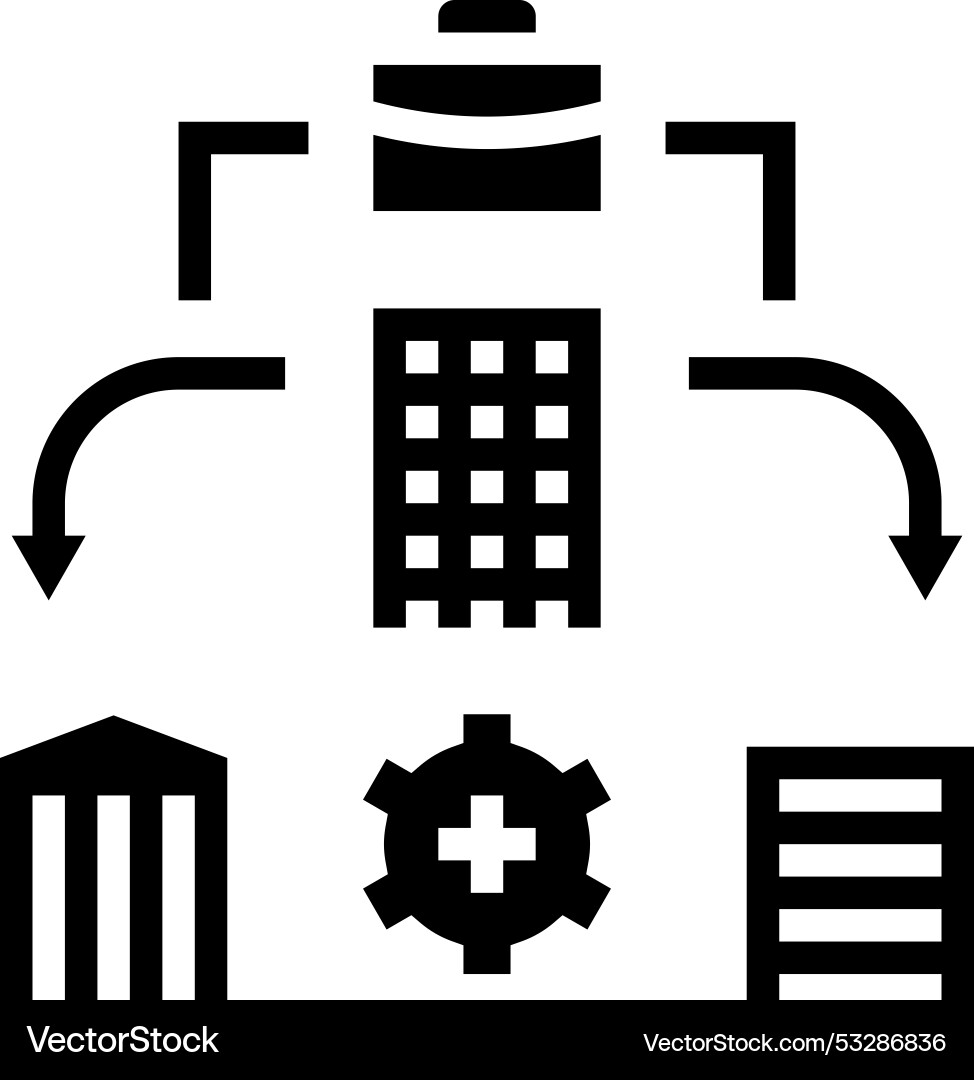 Outsourcing modern business glyph icon Royalty Free Vector