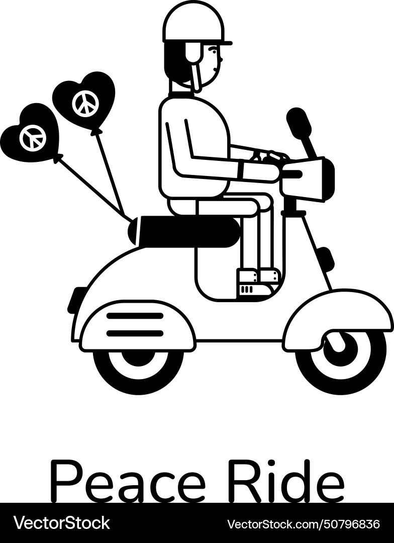 Peace ride Royalty Free Vector Image - VectorStock
