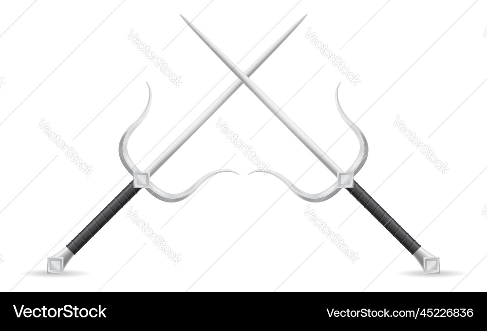 Sai dagger ninja weapon japanese warrior assassin Vector Image