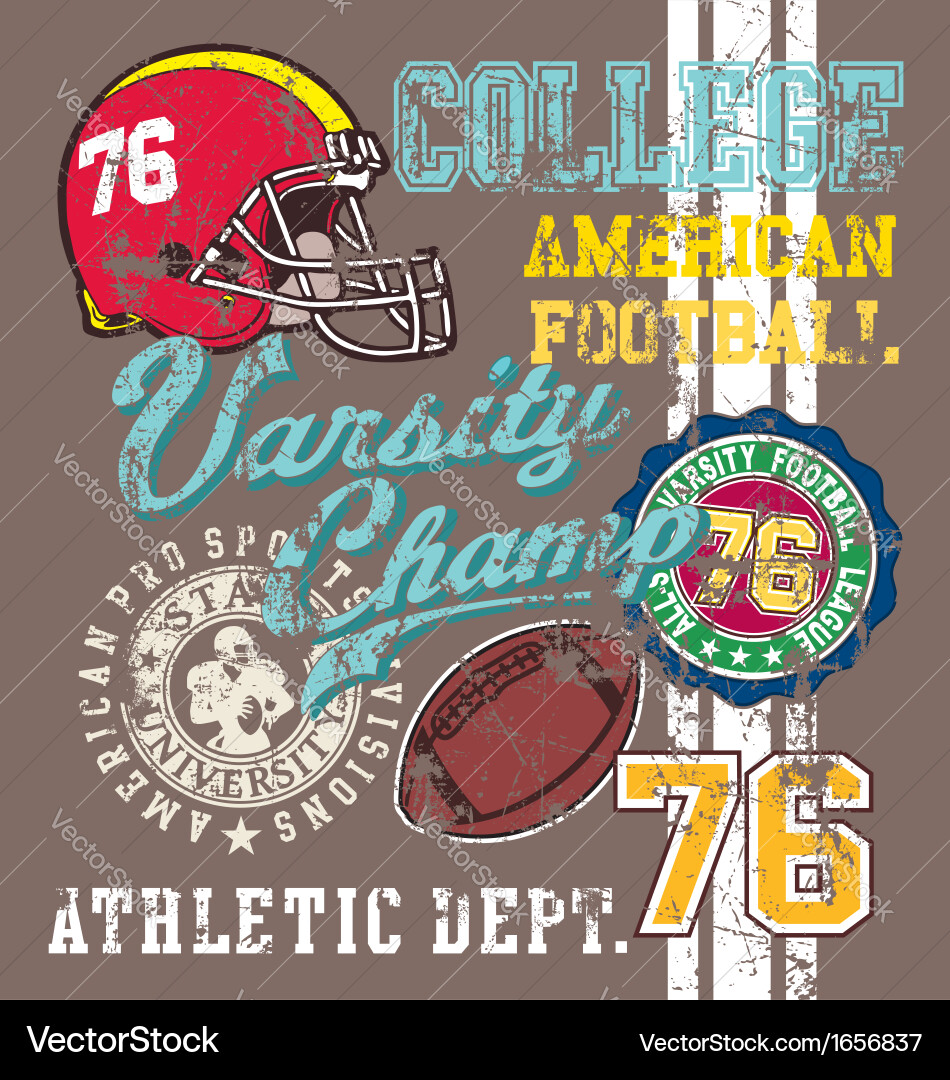 American football varsity Royalty Free Vector Image