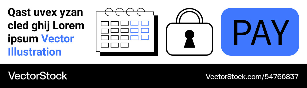 Calendar lock and pay button for scheduling Vector Image