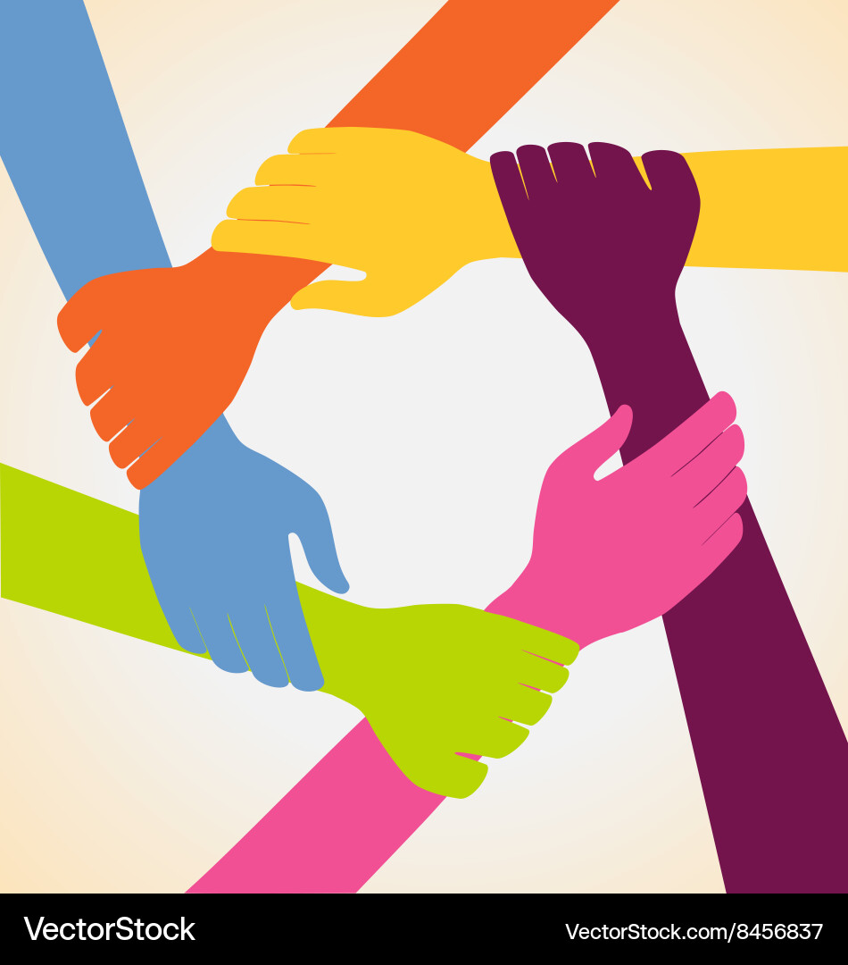 Connected Hands Team Concept Royalty Free Vector Image
