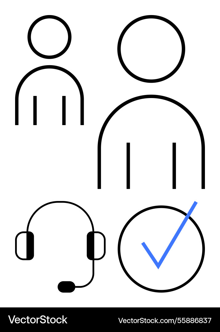 Customer support concept with user profiles Vector Image