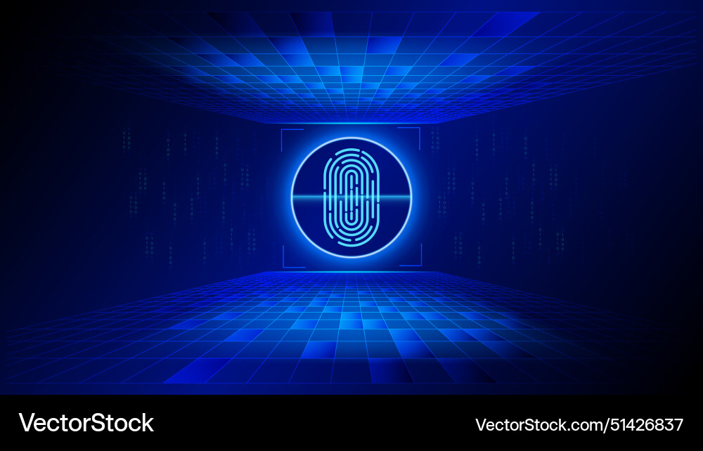 Fingerprint security concept futuristic Royalty Free Vector
